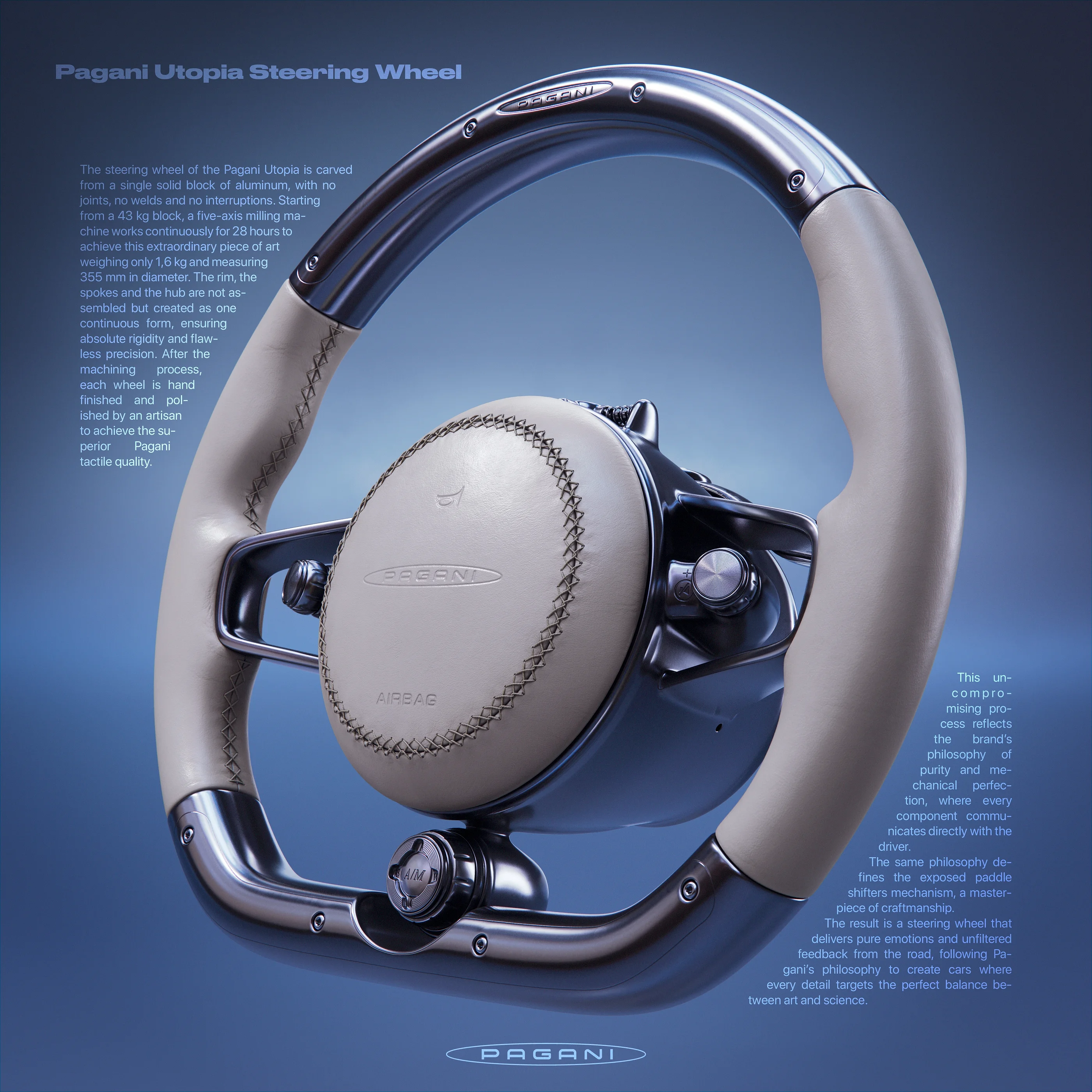 Pagani Utopia Steering Wheel - Michele Rocca | Fromfolio